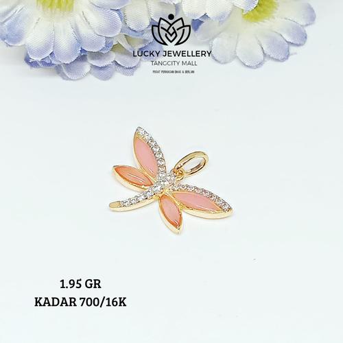 Jual LIONTIN CAPUNG PINK EMAS KUNING KADAR 700/16K 1.95 GR - Kota ...