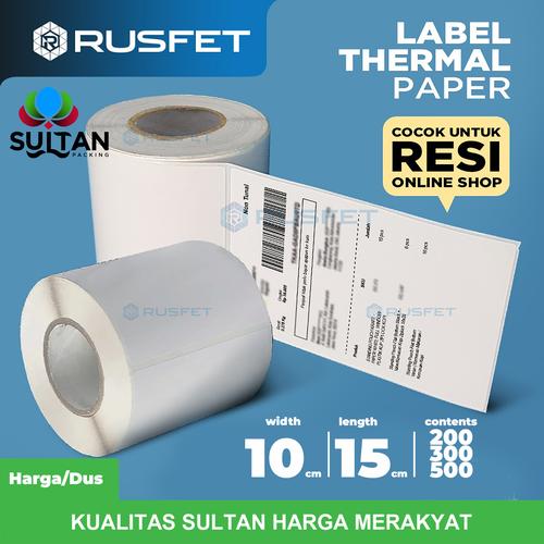 Jual Stiker Thermal Label Barcode/Label Resi 100 x 150mm Per Dus/Kargo ...