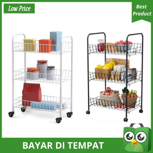 Jual COD Rak Lantai Beroda 3 Susun Lemari Penyimpanan Serbaguna ZWJ-21 ...