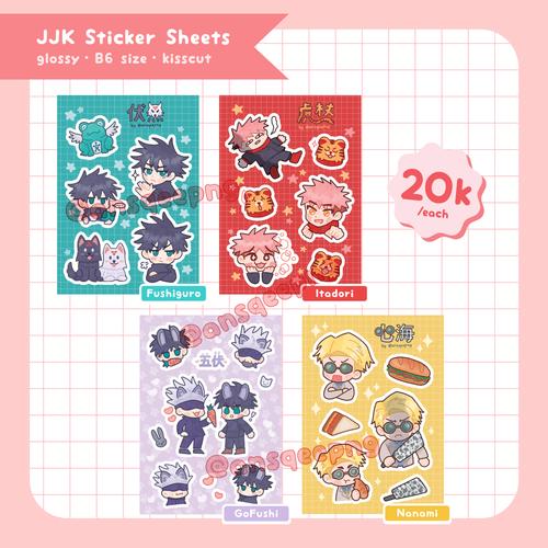 Jual Jujutsu Kaisen Sticker Sheets B6 (Megumi, Yuuji, Nanami, GoFushi ...