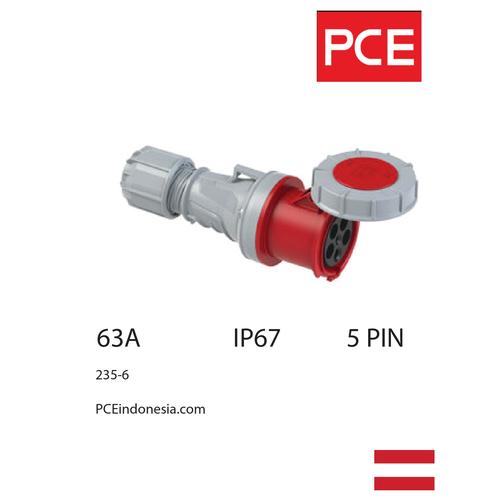 Jual PCE Connector Socket / Soket Industri (63A) (5PIN) (IP67) 235-6 ...