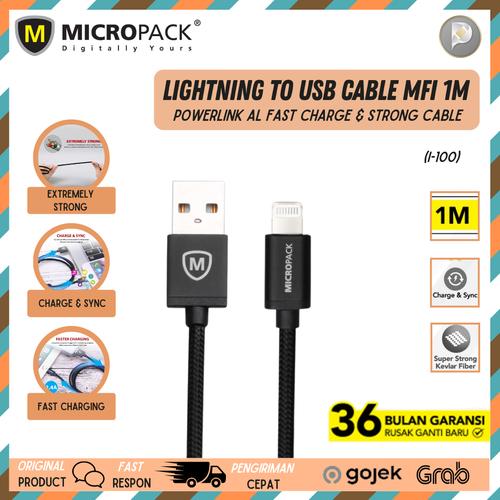 Jual MICROPACK Lightning to USB Cable MFI 2,4AH 1 Meter I-100 - Jakarta ...