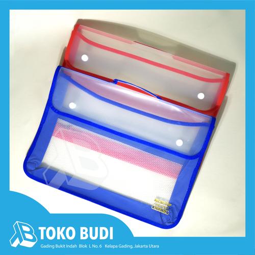 Jual Ziper Map Plastik Kancing 2 Jaring Folio/ School Bag/Kantor ...