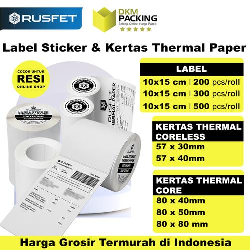 Jual Label Kertas Sticker Thermal Resi Paper Stiker Printer Barcode POS - Paper 57x30 - Kota ...