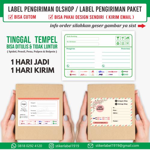 Jual Label pengiriman olshop custom / stiker pengiriman paket - 12 x 10 ...