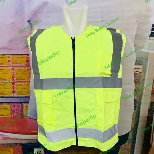 Jual ROMPI SAFETY / SAFETY VEST BAHAN DRILL WARNA HIJAU STABILO MASGRAY ...