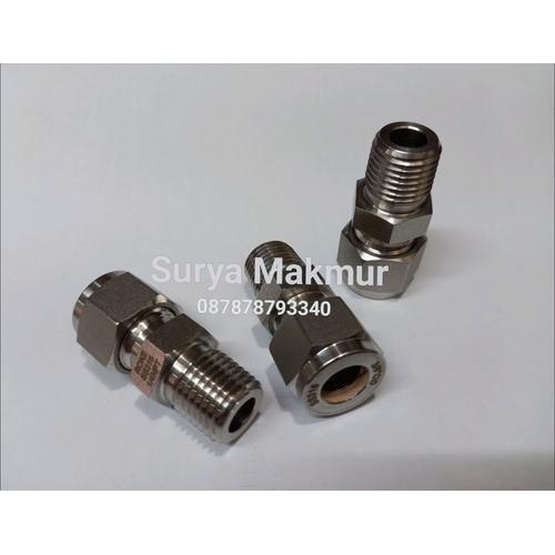 Jual Male Connector 3/8 inch tube OD x 1/4 inch Male NPT Brand ROKE - Jakarta Barat ...