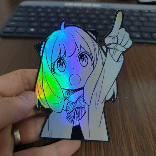 Jual Sticker Hologram Anime Besar - PSH1175 - Spy X Family - Anya BW ...