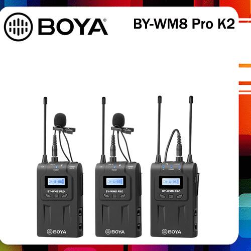 Jual MicBOYA BY-WM8 Pro K2 UHF Dual Channel Wireless Mic Microphone ...