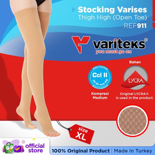 Jual VARITEKS 911 Thigh High Varicose Stocking (Open Toe) XL CCL2 ...