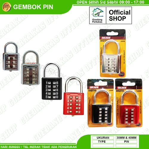 Jual Gembok Pin Nomor Angka Digital Mini 30MM 40MM Soligen Gembok koper ...