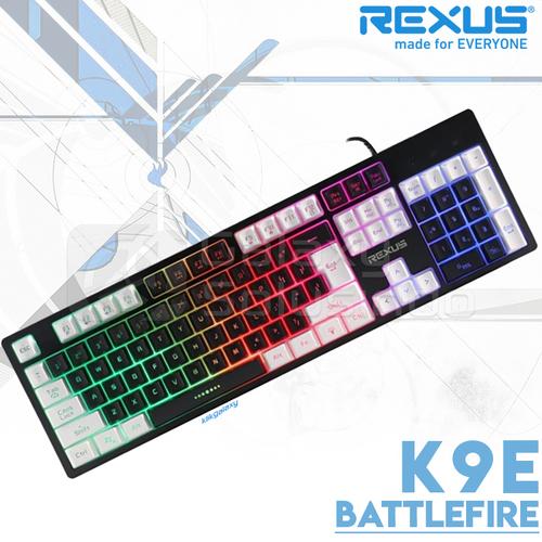 Jual Rexus BATTLEFIRE K9E Leather Black Gaming Keyboard - Black White ...