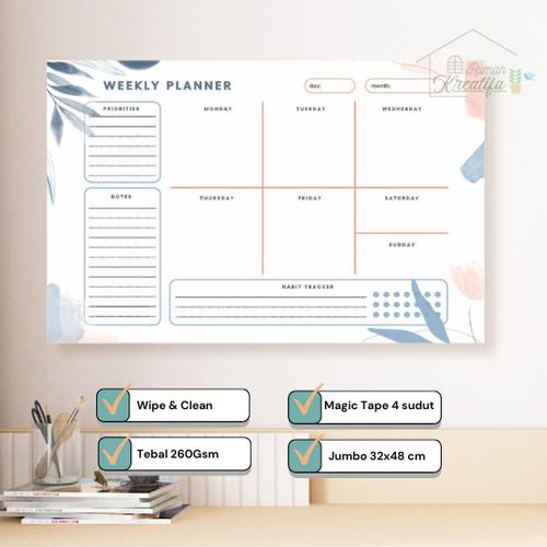 Jual Poster Planner Schedule Board Monthly Papan Jadwal Tulis To Do ...