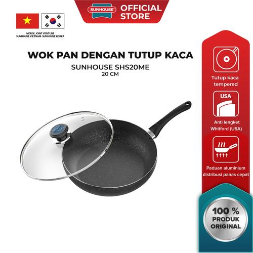 Jual Sunhouse SHS20ME Marble Deep Pan Induction Anti Lengket Hitam 20 ...