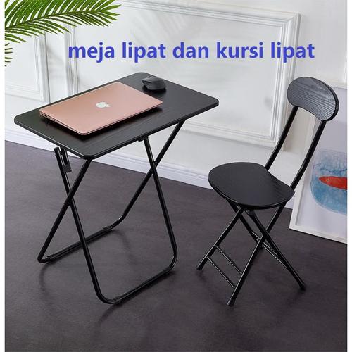 Jual meja lipat meja lipat meja balkon meja belajar meja - HITAM SET ...