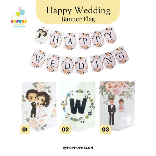 Jual Banner Flag / Bunting Flag tulisan Happy Wedding / Nikah - 02 ...