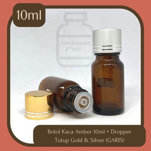 Jual Botol Kaca Amber Coklat 10ml/Essential Oil - Tutup Ulir Gold ...