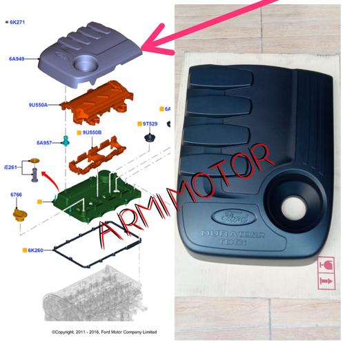 Jual Cover Mesin Ford Ranger 2.2 cc T6 Cover Engine Tutup Mesin Ranger ...