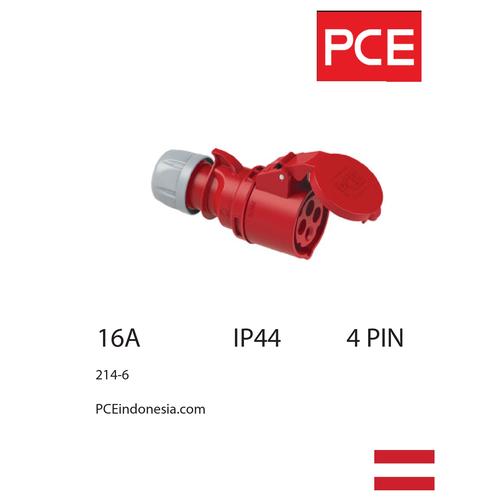 Jual PCE Connector Socket / Soket Industri(16A) (4PIN) (IP44) 214-6 ...