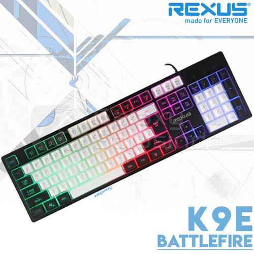 Jual Rexus BATTLEFIRE K9E Licorice Black Gaming Keyboard - White Black ...