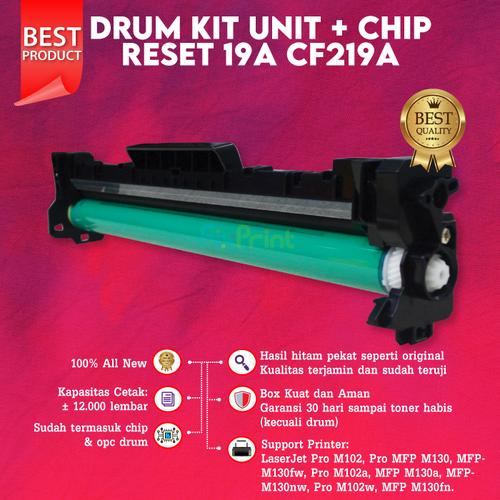 Jual Drum Kit Unit + Chip Reset Drum 19A 17A CF219A CF217A Compatible ...