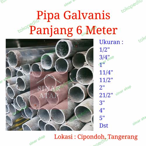 Jual Pipa Galvanis 1/2" x 1.7 mm x 6 Meter - Kota Tangerang - sinar atap | Tokopedia