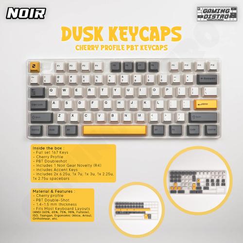 Jual Keycaps Noir Dusk Cherry Profile PBT Double Shot - 167 Keys Set ...