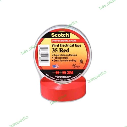 Jual 3M Scotch 35 Vinyl Electrical Tape - Isolasi Listrik - Red - Kota ...