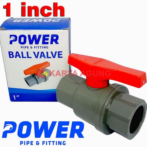 Jual Stop Kran PVC BALL VALVE 1" POWER Tebal / Bolvalep Keran Air 1 ...