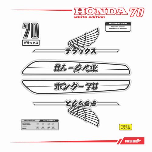 Jual STIKER STRIPPING HONDA C70 WHITE EDITION FONT JAPAN - Hitam - Kab ...