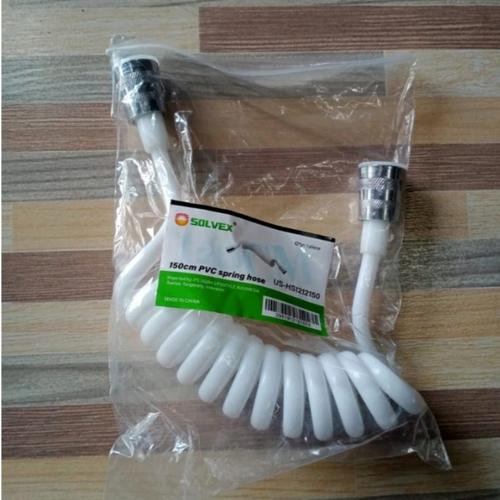 Jual Selang Shower Flexible Spiral Putih PVC 150cm Solvex - 150 Cm ...