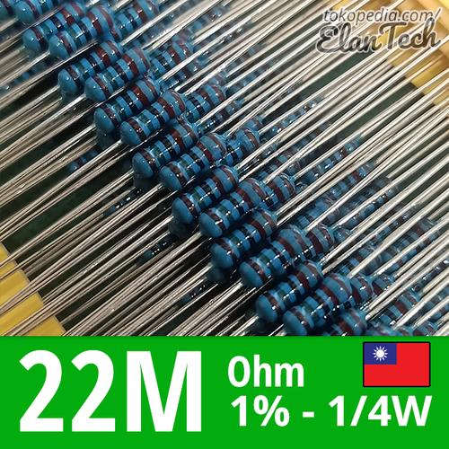 Jual Resistor 22M 1/4W 1% 0.25W 1/4 W 22 Mega Ohm Standard Taiwan ...