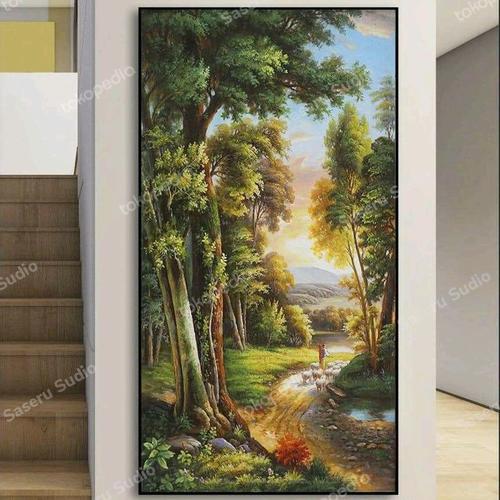 Promo Lukisan pemandangan alam realis + frame siap pajang - Kab ...