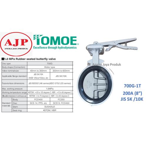 Jual "TOMOE" BUTTERFLY VALVE, LEVER 700G - IT, JIS 5K/10K, 200A - 8 ...
