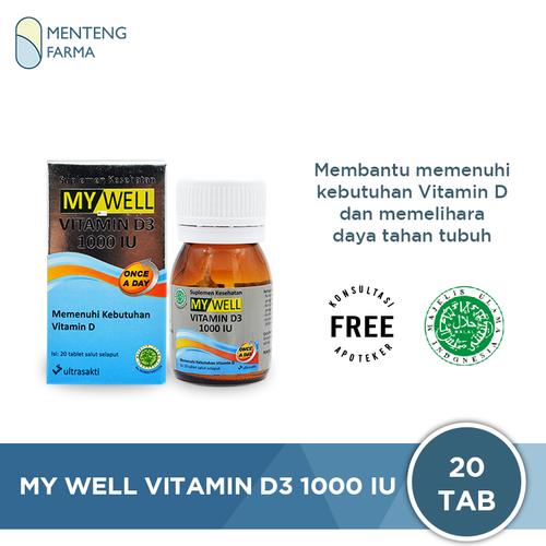 Jual My Well Vit D3 1000 IU 20 Tablet - Suplemen Vitamin D 1000 IU ...
