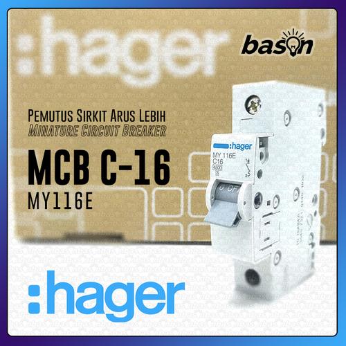 Jual HAGER MCB 1Phase 16A - circuit breaker / pemutus sikrit C16 1P - Jakarta Utara - Bason ...
