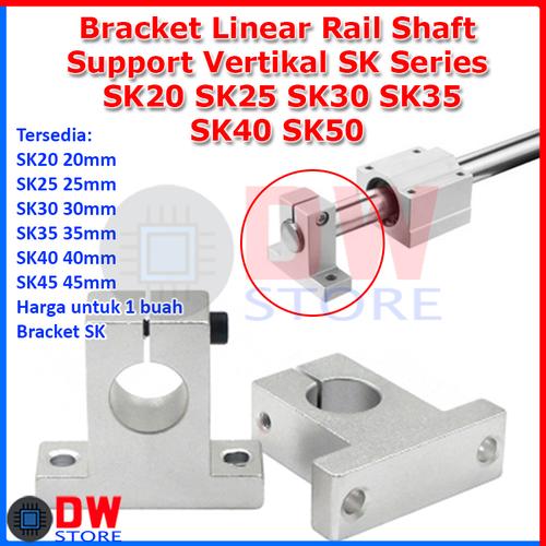 Jual Bracket Liniear Rail Support Vertikal SK SK20 SK25 SK30 SK35 SK40 ...