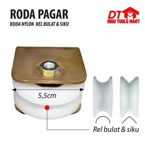 Jual Roda Pagar Nylon Nilon 6 Inci Rel Bulat dan Lancip ( Siku ) 1 Pcs ...