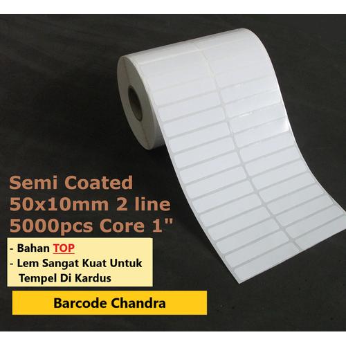 Jual Label Semi Coated TOP 50x10mm 2Line 5000pcs Gap 2mm Core 1 Inchi ...