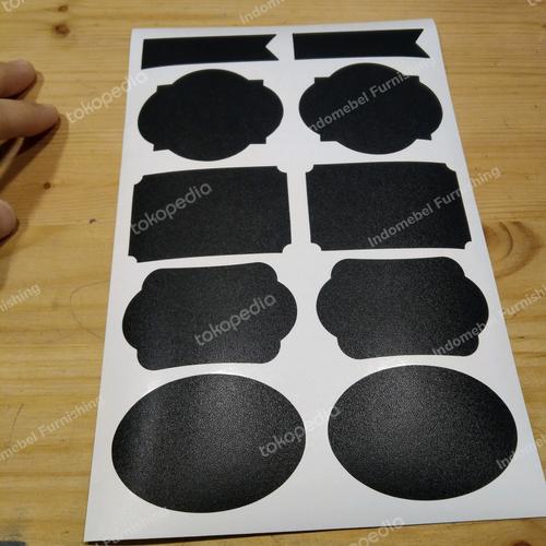 Jual Chalk board sticker label toples hitam sticker nama toples 1 sheet ...