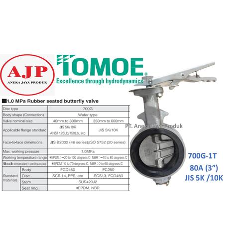 Jual "TOMOE" BUTTERFLY VALVE, LEVER 700G - IT, JIS 5K/10K, 80A - 3" - Jakarta Utara - Aneka Jaya ...