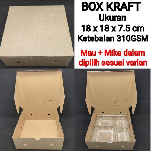 Jual Box Kraft 18x18 | Kotak Nasi | Dus Kemasan Kue Makanan 18 x 18 ...
