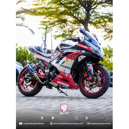 Jual Decal stiker NINJA 250 FI livery mandalika hitam merah full body ...