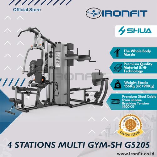 Promo 4 STATIONS MULTI GYM SHUA FITNESS / 4 STACK HOME GYM SH G5205 ...
