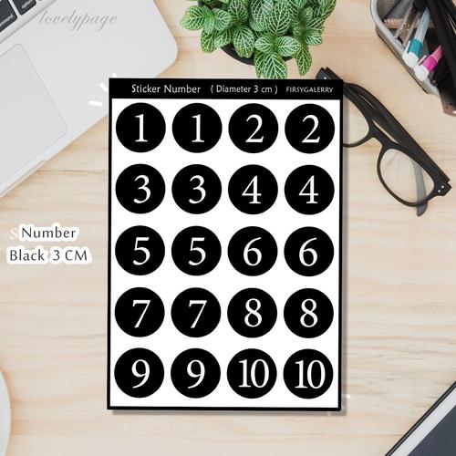 Jual STICKER NOMOR ANGKA LABEL BULAT BESAR NUMBER 1-100 KECIL ...