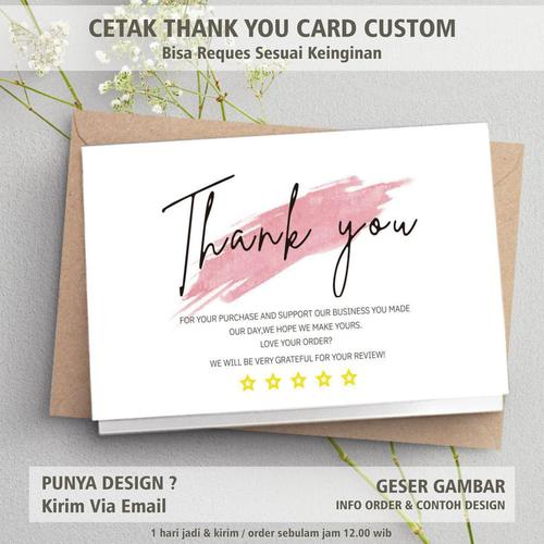 Jual Thank You Card Kartu Souvenir Thankyou card Kartu Hampers Kartu ...