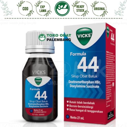 Jual VICKS FORMULA 44 27ML SIRUP OBAT BATUK VICK TIDAK BERDAHAK DEWASA ...