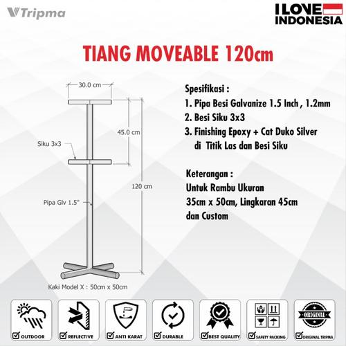 Jual Tiang Moveable Model Kaki X Tinggi 120cm Galvanize + Sign 35cm x ...