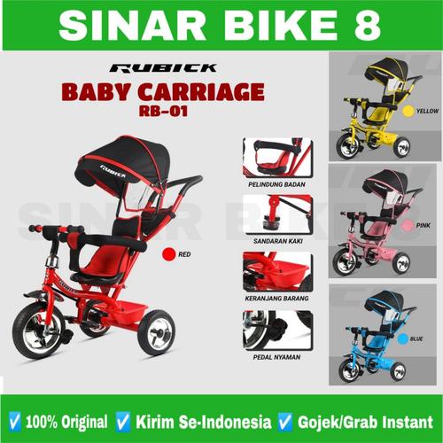 Jual Sepeda Roda Tiga 3 RUBICK RB 01 BABY CARRIAGES Kanopi Tricycle ...
