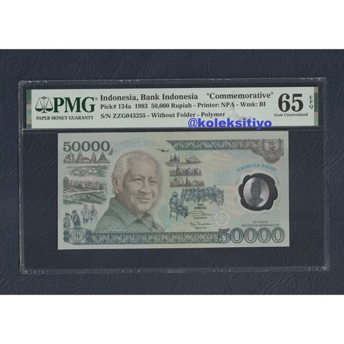 Jual Uang Kuno 50000 Rupiah Soeharto Suharto Polymer Tahun 1993 PMG 65 ...